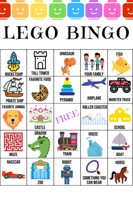 Free Printable LEGO Bingo Game for Kids