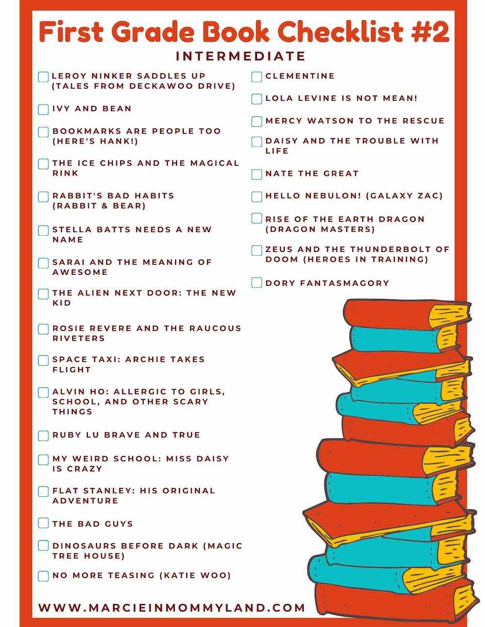 Best Chapter Books for 1st Graders + FREE Printable Book List