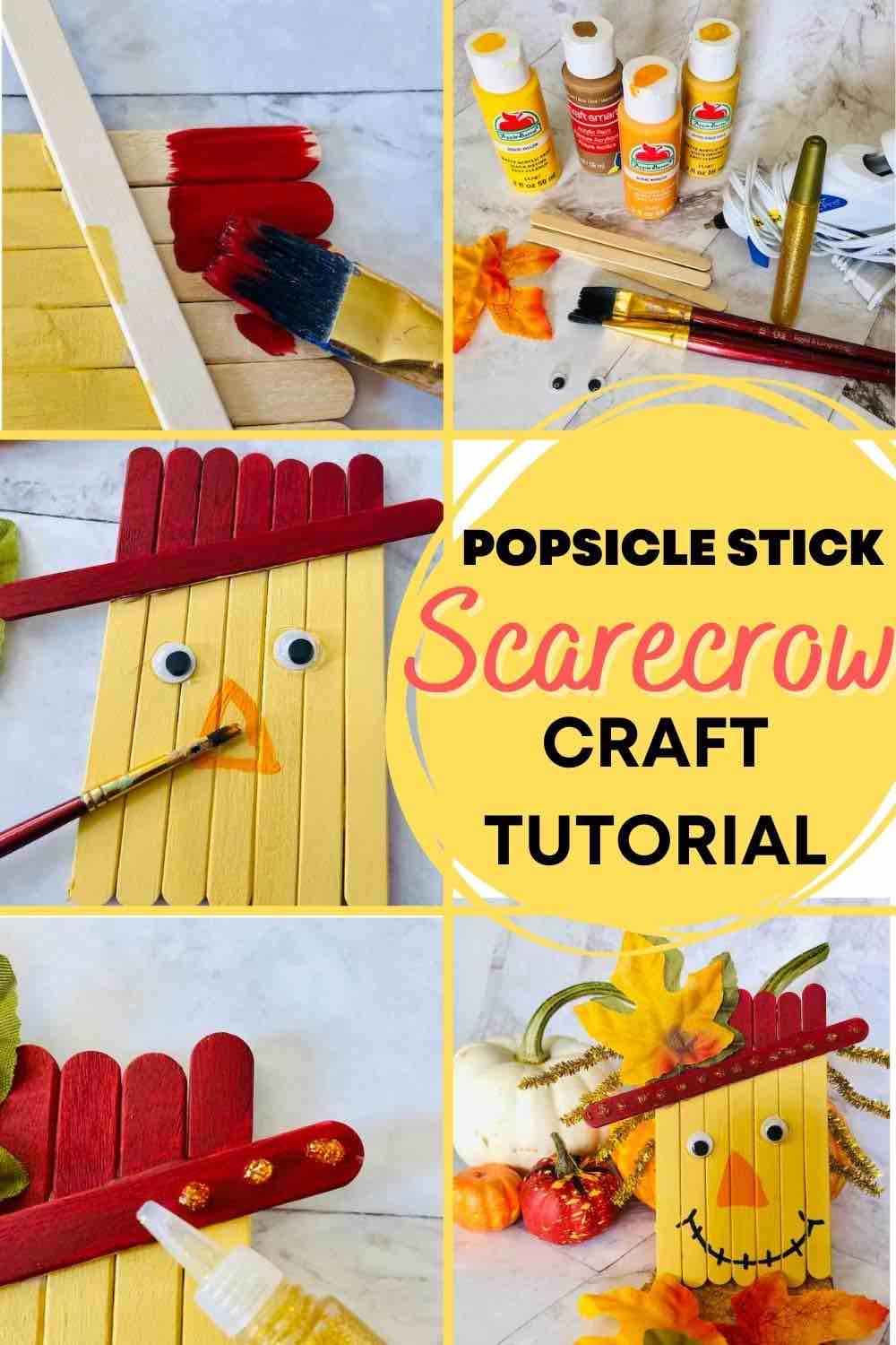 Easy DIY Popsicle Stick Scarecrow Craft for Preschoolers