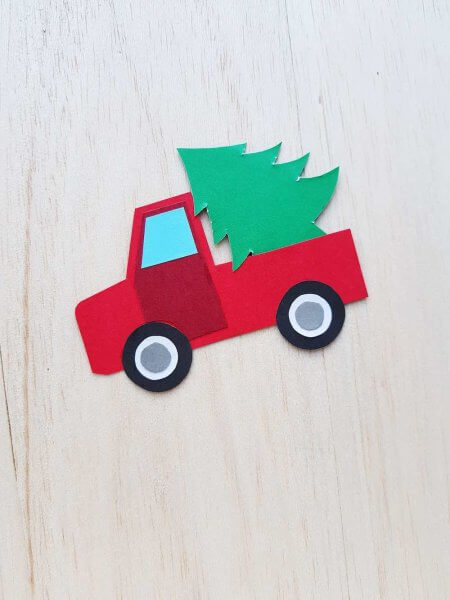 Red Truck with Christmas Tree Craft Tutorial | Marcie in Mommyland
