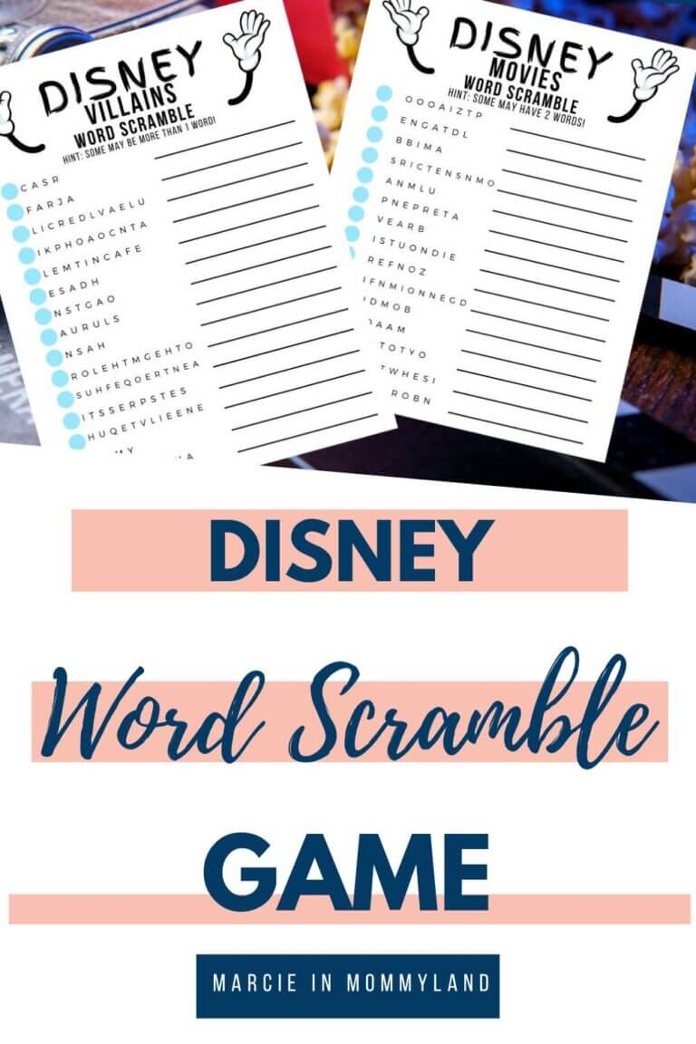 FREE Disney Word Scramble Game