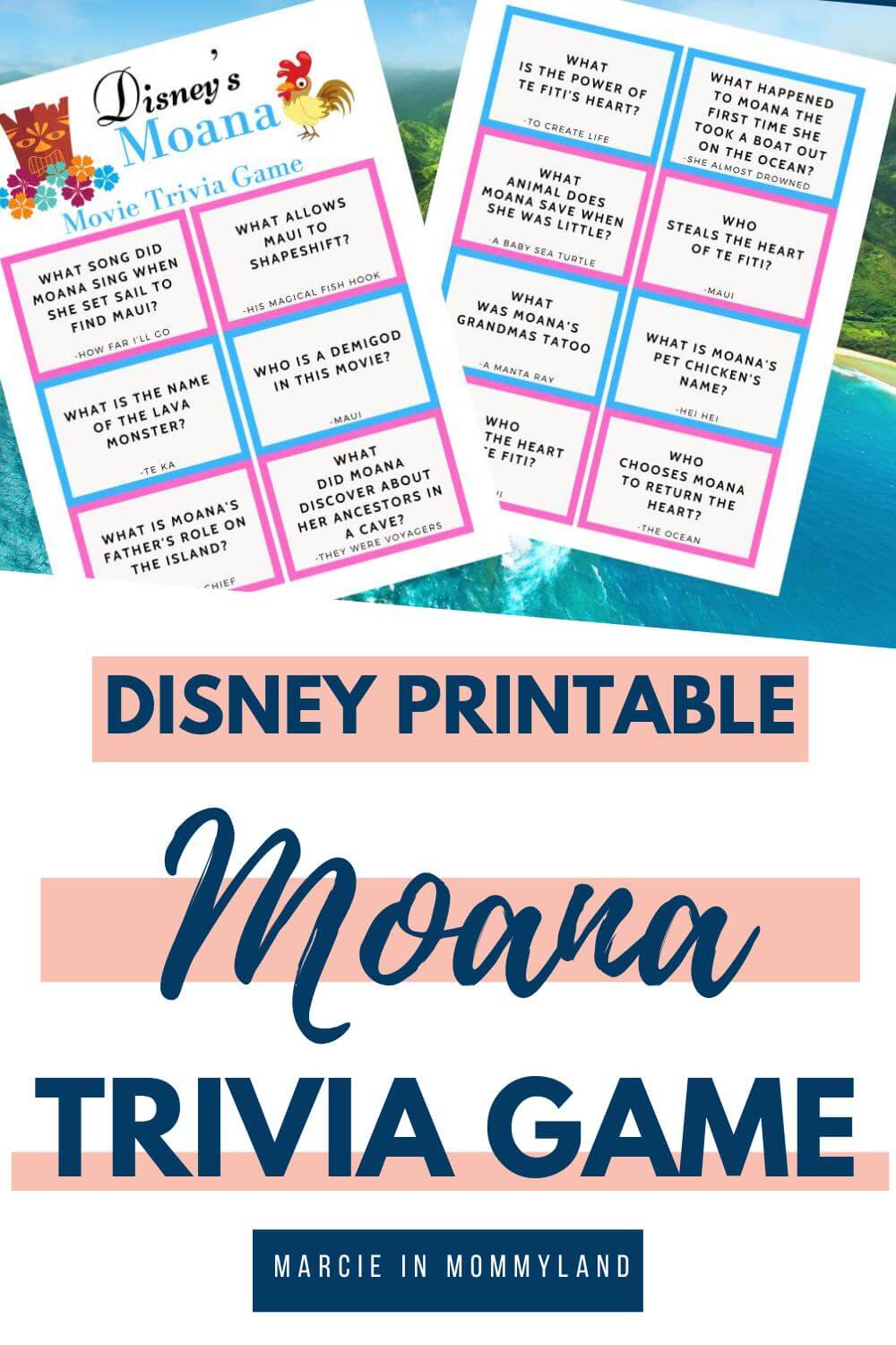 FREE Disney Moana Trivia Game Printable