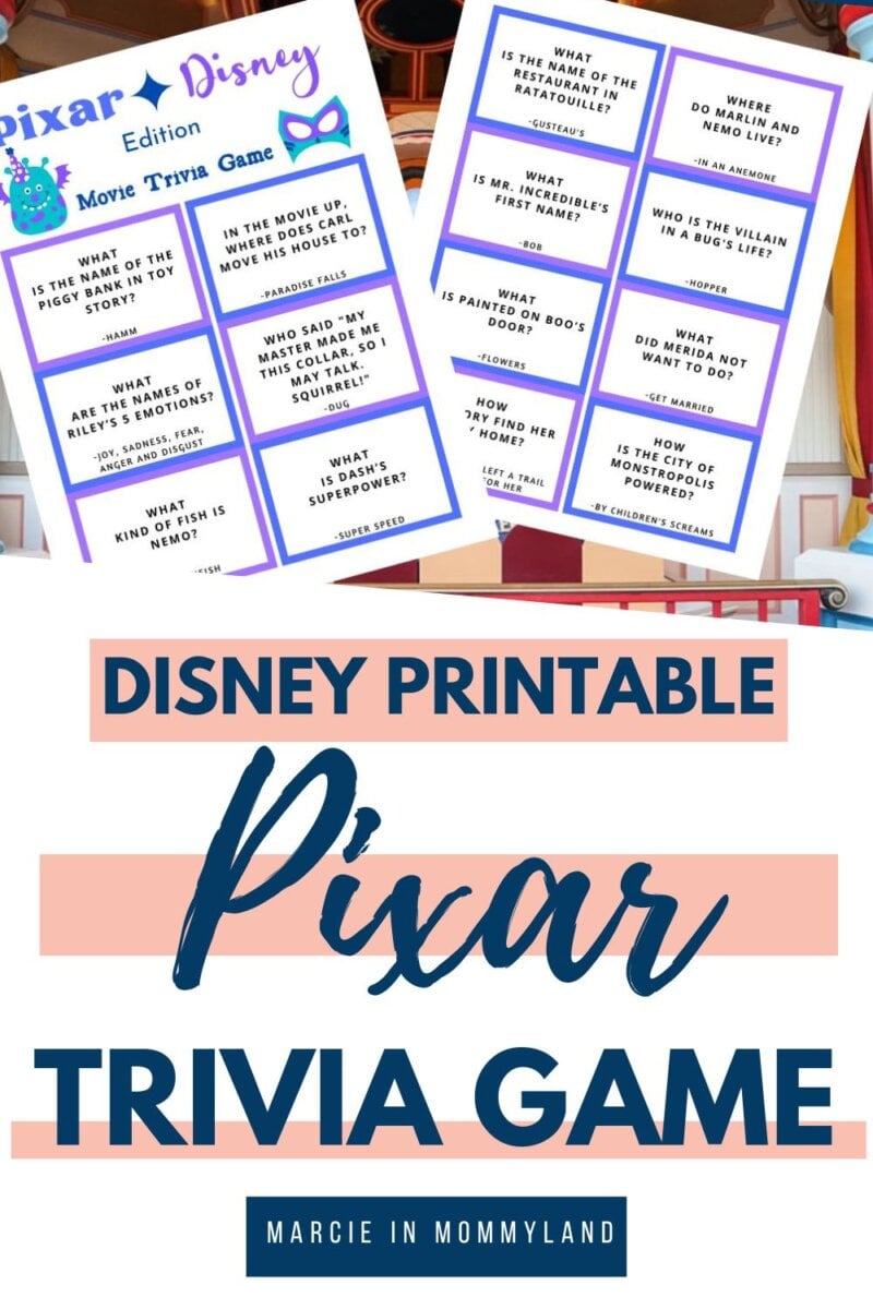 FREE Disney Pixar Trivia Game Printable for Kids and Grown Ups