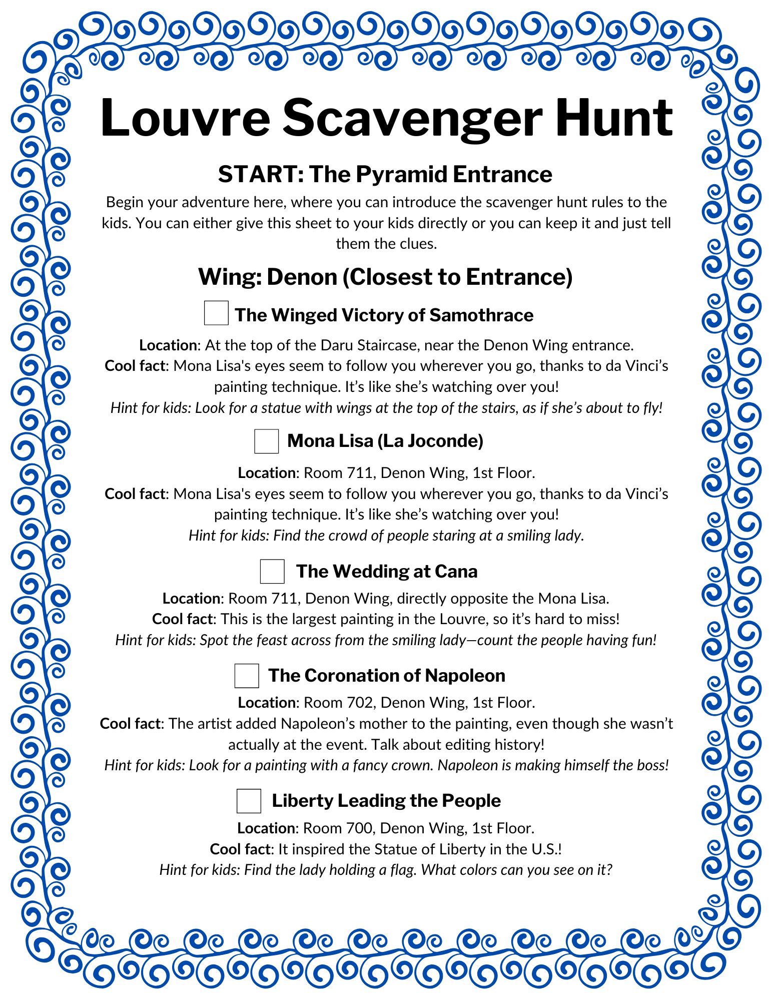 11 Paris Scavenger Hunt Printables for Kids