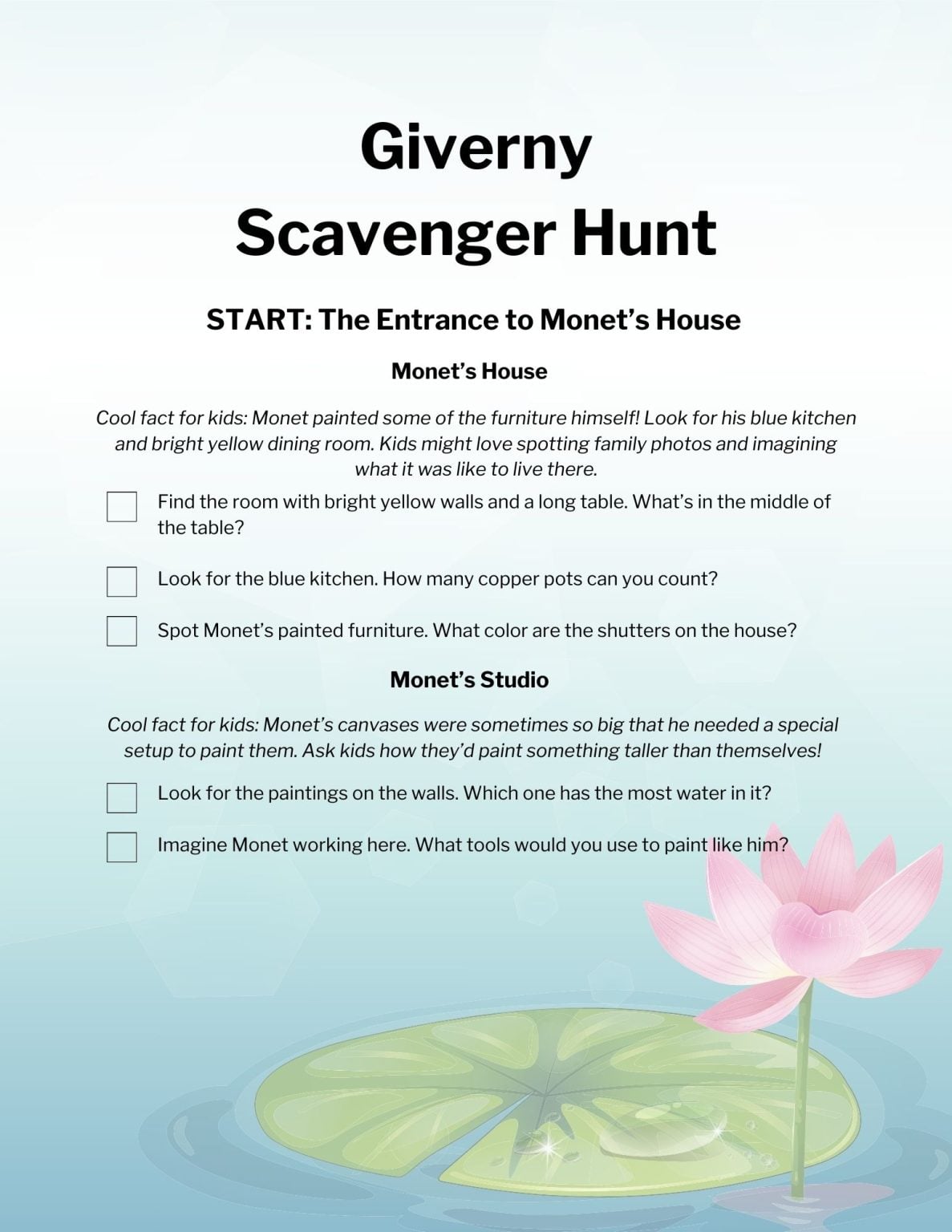 11 Paris Scavenger Hunt Printables for Kids
