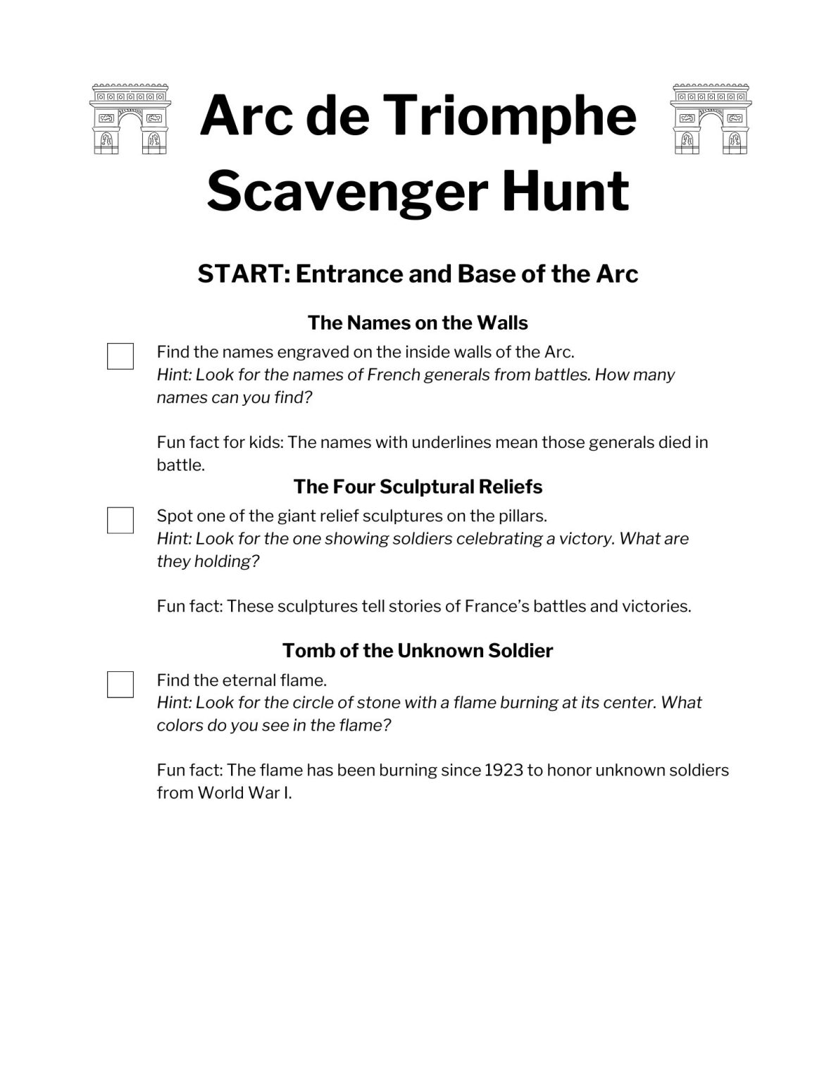 11 Paris Scavenger Hunt Printables for Kids