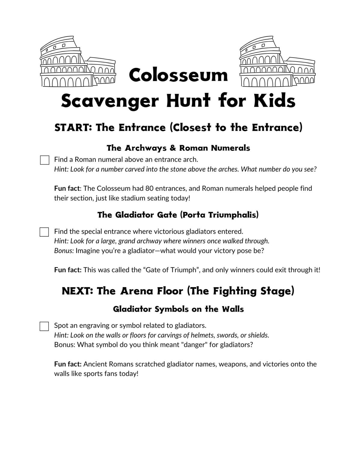 Rome with Kids: 7 Printable Scavenger Hunts