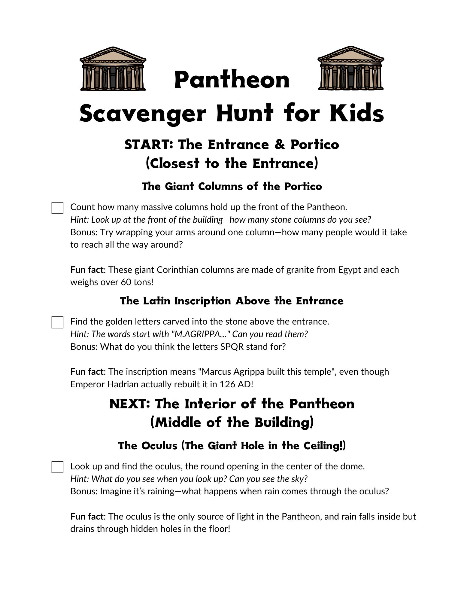 Rome with Kids: 7 Printable Scavenger Hunts